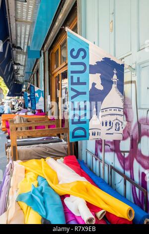 Tissus Saint Pierre Market of Montmartre - Paris 18th - France Stock ...