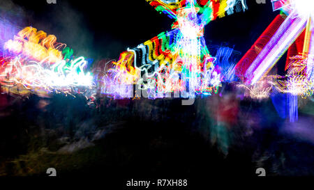 Long Exposure People Of People In Fairground Stock Photo - Alamy