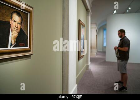 Richard Nixon, portrait by Norman Rockwell, 1968 Stock Photo - Alamy
