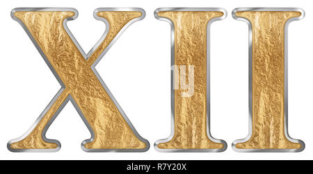 Roman numeral XII, duodecim, 12, twelve, isolated on white background ...