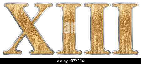 Roman numeral XIII, tredecim, 13, thirteen, isolated on white ...