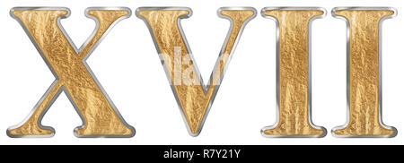 Roman numeral XVII, septendecim, 17, seventeen, isolated on white ...