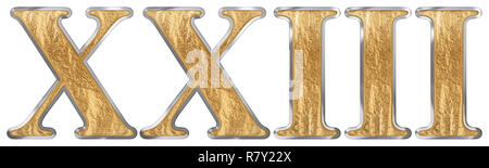 Roman numeral XXIII, tres et viginti, 23, twenty three, isolated on ...
