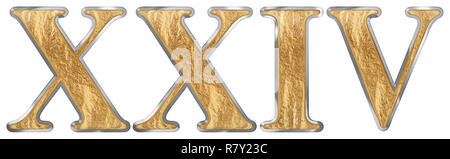 Roman numeral XXIV, quattuor et viginti, 24, twenty four, reflected on ...