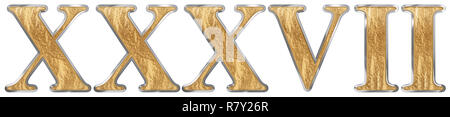 Roman numeral XXXVII, septem et triginta, 37, thirty seven, isolated on ...