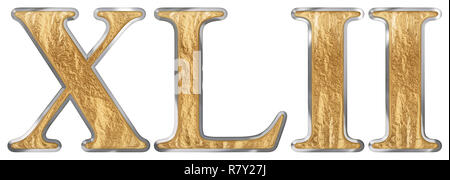 Roman numeral 42, forty two, star sky texture imitation,, reflected on ...