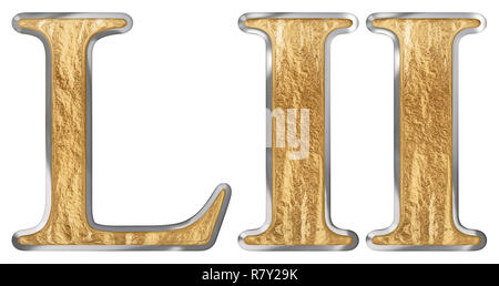 Roman numeral LII, duo et quinquaginta, 52, fifty two, isolated on ...