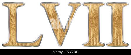 Roman numeral LVII, septem et quinquaginta, 57, fifty seven, isolated ...