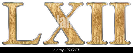 Roman numeral 62, sixty two, star sky texture imitation, reflected on ...