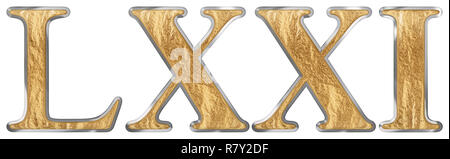 Roman numeral LXXI, unus et septuaginta, 71, seventy one, isolated on ...