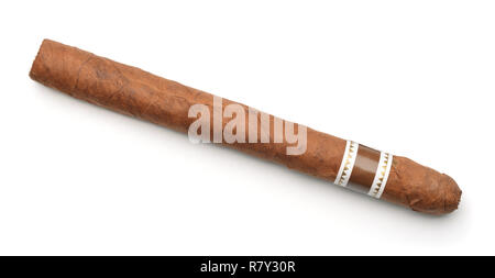 Cigar top view isolated on white background Stock Photo - Alamy