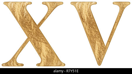 Roman numeral XV, quindecim, 15, fifteen, isolated on white background ...