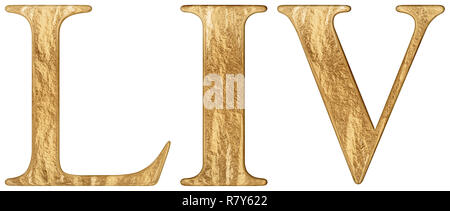 Roman numeral LIV, quattuor et quinquaginta, 54, fifty four, reflected ...