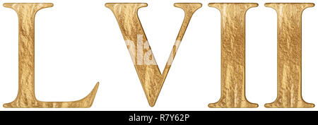 Roman numeral LVII, septem et quinquaginta, 57, fifty seven, isolated ...