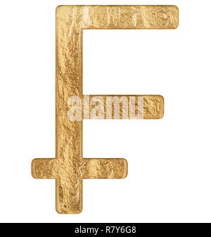 Symbol of French franc, isolated on white background, 3D illustration ...