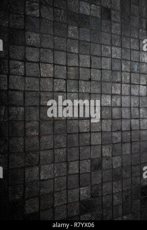 Dark geometric pattern of tiles Stock Photo - Alamy