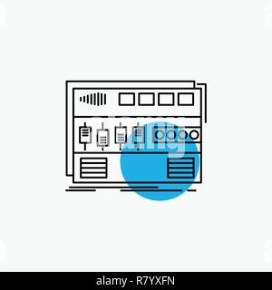 Audio, mastering, module, rackmount, sound White Line Icon in Circle ...