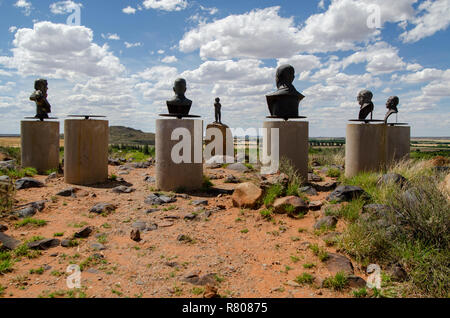 A statue of H.F. Verwoerd, the mastermind of Apartheid, is seen in ...