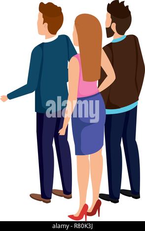 group of people back avatars characters Stock Vector Image & Art - Alamy