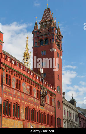 A view of the tower of Basel town hall, Switzerland Stock Photo - Alamy
