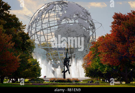 Worlds Fair Unisphere Globe on a Winter Day Flushing Meadows Corona ...