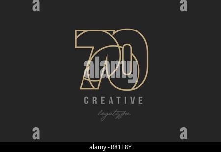 gold number 70 logo design suitable for a company or business Stock ...