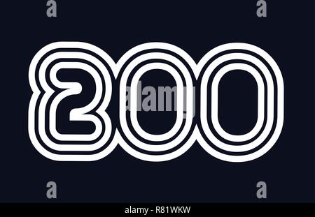 black and white number 200 logo design suitable for a company or ...