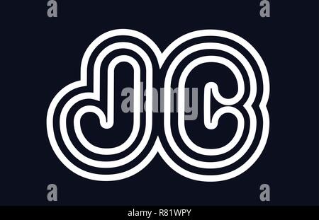 alphabet letter jc j c logo design with metal blue color suitable for a ...
