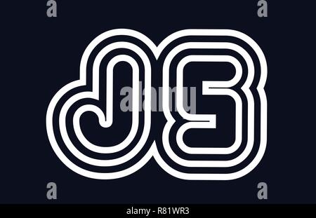 black and white alphabet letter js j s logo icon design for a company ...