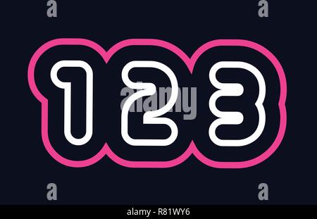 Design of number 123 pink blue gradient color suitable as a logo for a ...