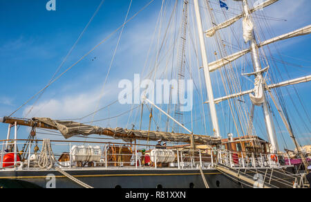 "Nave Italia" moored at the Port of Livorno. it is a brigantine, active ...
