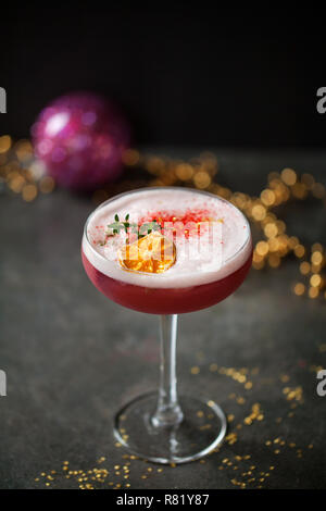 Christmas raspberry cocktail Stock Photo - Alamy