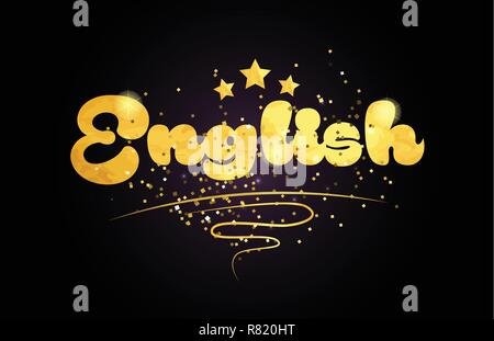 English Creative Word Text with Handwritten Rainbow Vibrant Colors and ...