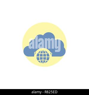 network, city, globe, hub, infrastructure Flat Color Icon Vector Stock ...