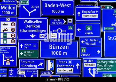 Various traffic signs, Museum of Transport, Lucerne, Switzerland Stock ...