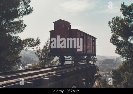Holocaust train at Yad Vashem in Jerusalem. train in which the Nazis ...