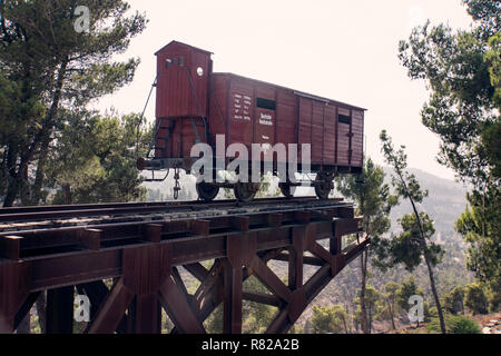 Holocaust train at Yad Vashem in Jerusalem. train in which the Nazis ...