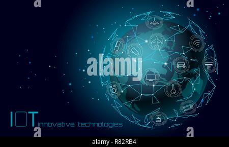 Planet Earth Asia continent internet of things icon innovation ...