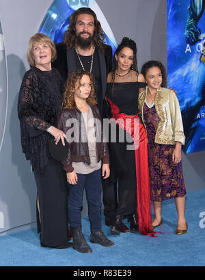(L-R), Nakoa-Wolf Momoa, Jason Momoa and Lola Iolani Momoa attend the ...