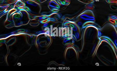 Boiling liquid surface with bubbles, computer generated modern abstract ...