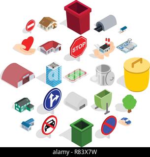Township icons set, isometric style Stock Vector Image & Art - Alamy