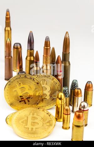 Bitcoin and cartridges of different caliber. Illegal trade in ...