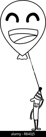 cartoon number one holding a balloon over white background, vector ...
