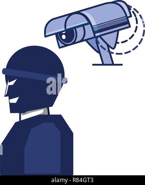 Illustration of a cartoon cctv security camera control equipment Stock ...