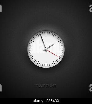Simple round clock in classic style. Button icon. Vector illustration ...