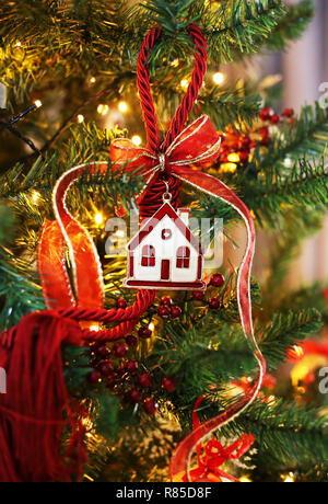 Christmas lucky charm on the tree with decorative lucky pomegranate ...