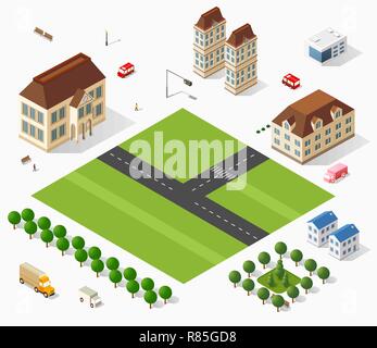 Megapolis city infographic set with urban architecture symbols flat ...
