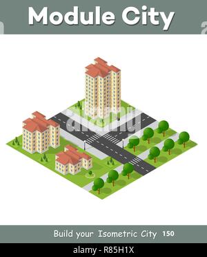 urban area isometric icon vector illustration Stock Vector Image & Art ...