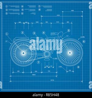 Engine Line Drawing Blueprint Stock Vector Image & Art - Alamy