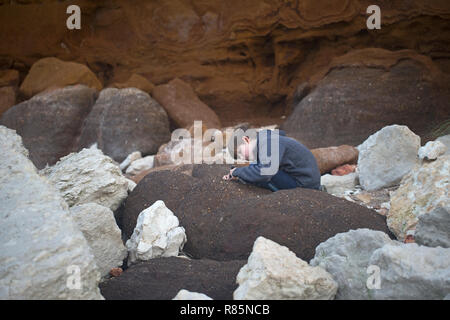 Fossil hunting Hunstanton Norfolk Stock Photo - Alamy